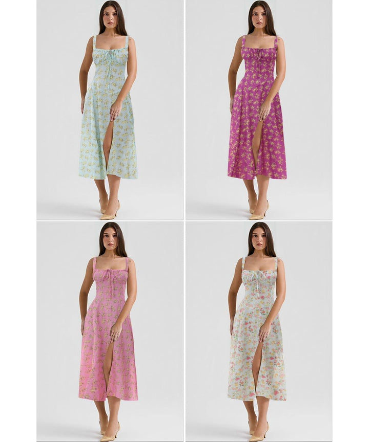 Floral Print Cotton Bustier Sundress. – YELLOW SUB TRADING