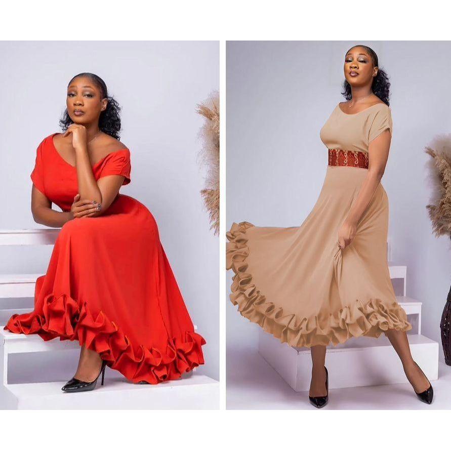 Classy Ruffled Bottom Dress — YELLOW SUB TRADING