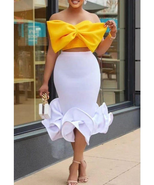 Bow Ruffle Two Piece Set – YELLOW SUB TRADING