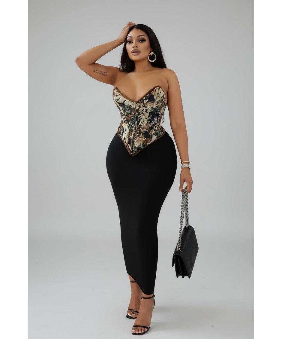 Lace Up Off Shoulder Shaping Corset Top Yellow Sub Trading