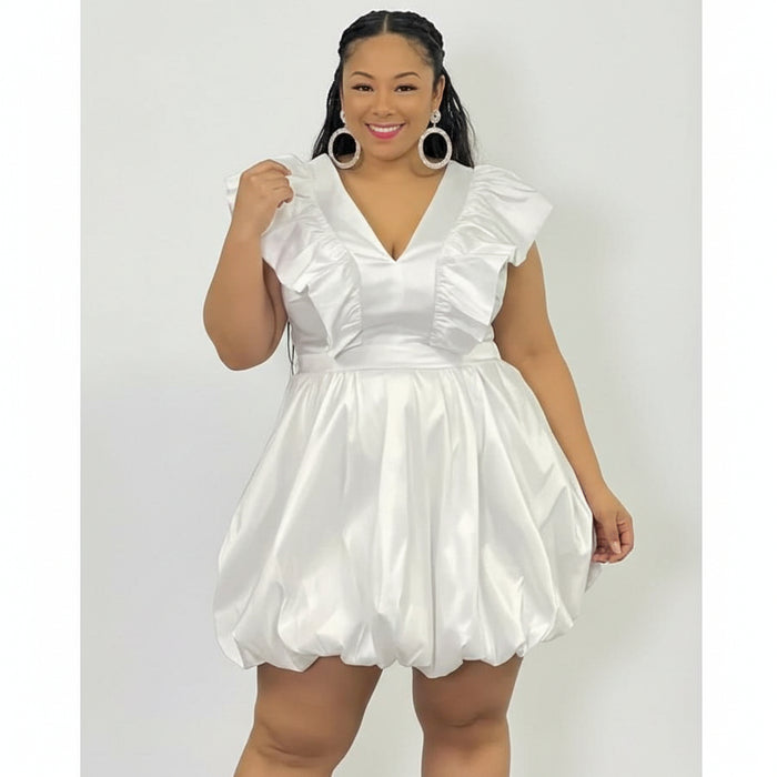 Plus Size Ruffle Bubbles Dress — YELLOW SUB TRADING