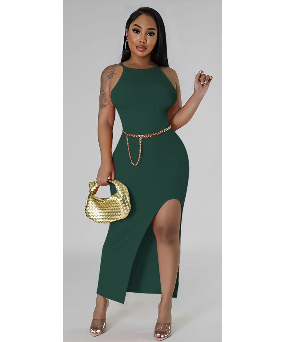 Sleeveless Side Slit Bodycon Dress – YELLOW SUB TRADING
