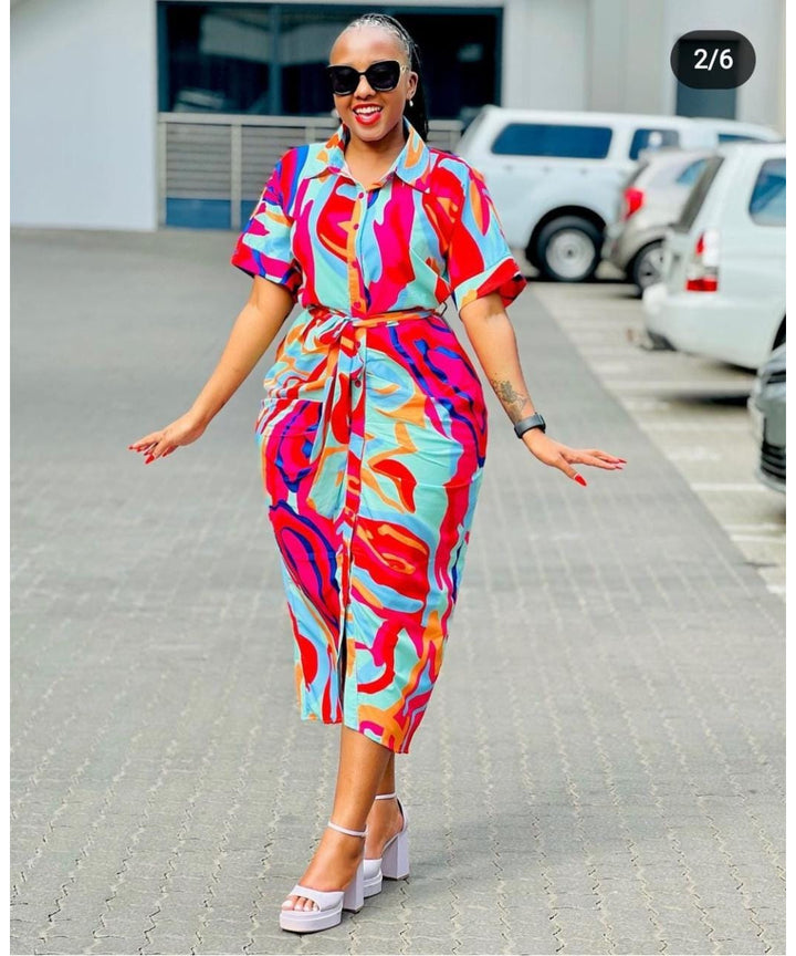 Summer Fashion Printed Dress – YELLOW SUB TRADING