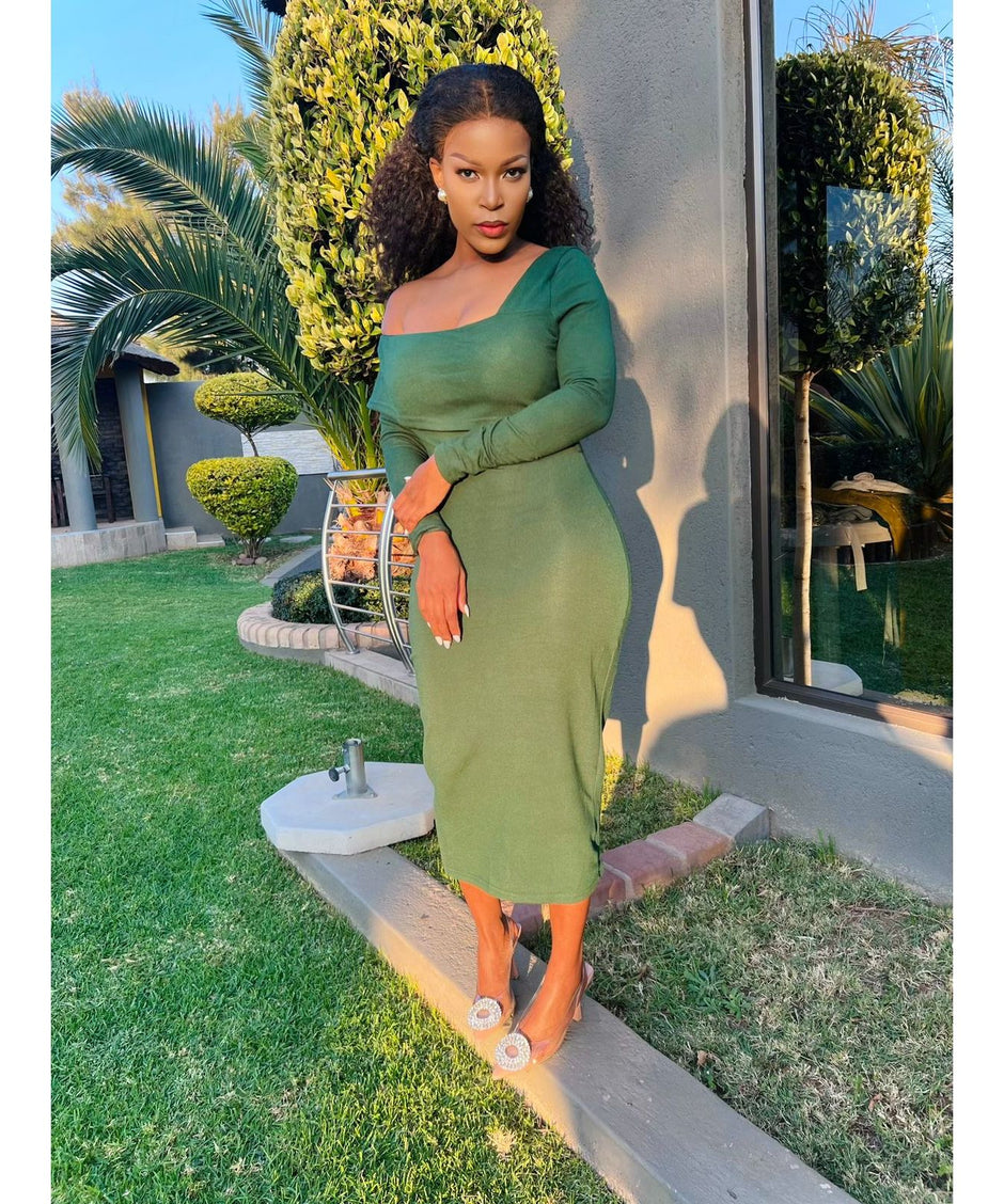 Bodycon One Hand Off Shoulder Dress – YELLOW SUB TRADING