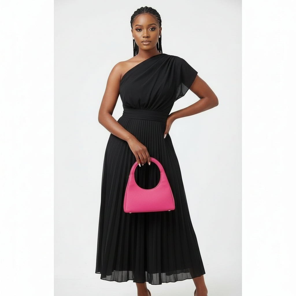 ONE HAND OFF SHOULDER MAXI DRESS – YELLOW SUB TRADING