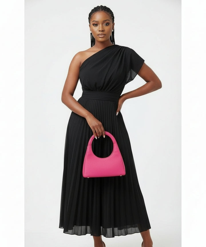 ONE HAND OFF SHOULDER MAXI DRESS – YELLOW SUB TRADING