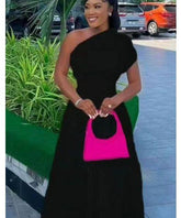 ONE HAND OFF SHOULDER MAXI DRESS – YELLOW SUB TRADING