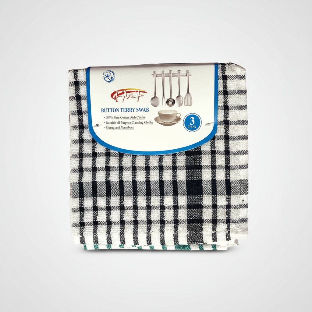 3 Pack Terry Swab Dish Cloth – YELLOW SUB TRADING