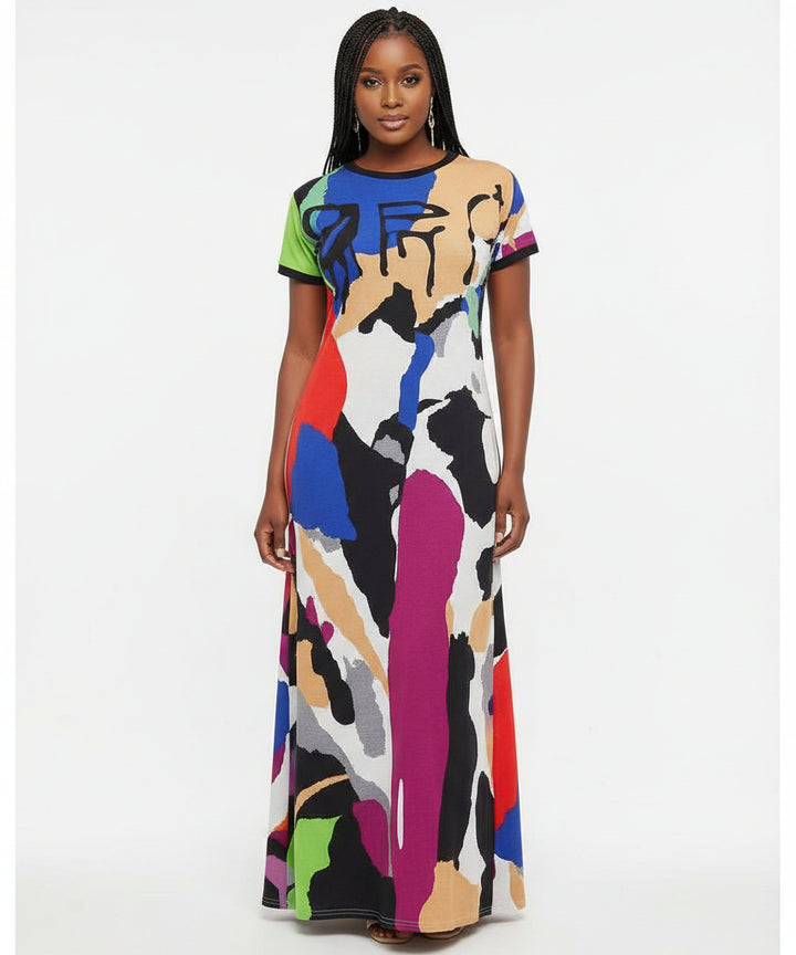 Gert Multicolor Print block dress. – YELLOW SUB TRADING