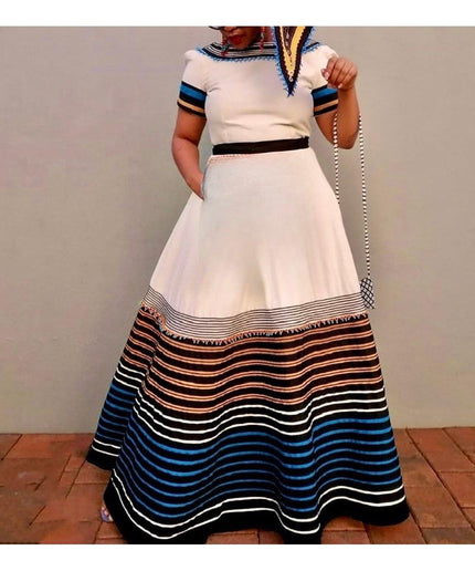 Round Neck Short Sleeves Traditional Dress – YELLOW SUB TRADING