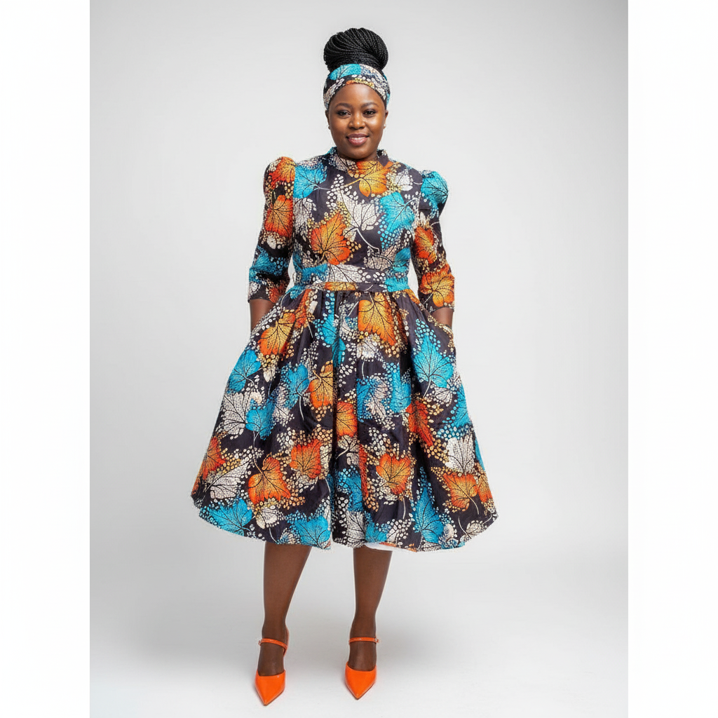 Sexy Midi Floral Ankara Dress – YELLOW SUB TRADING