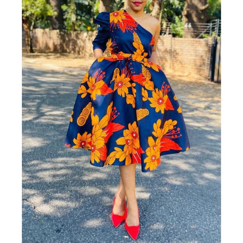 One Hand Off Shoulder Midi Dress – YELLOW SUB TRADING