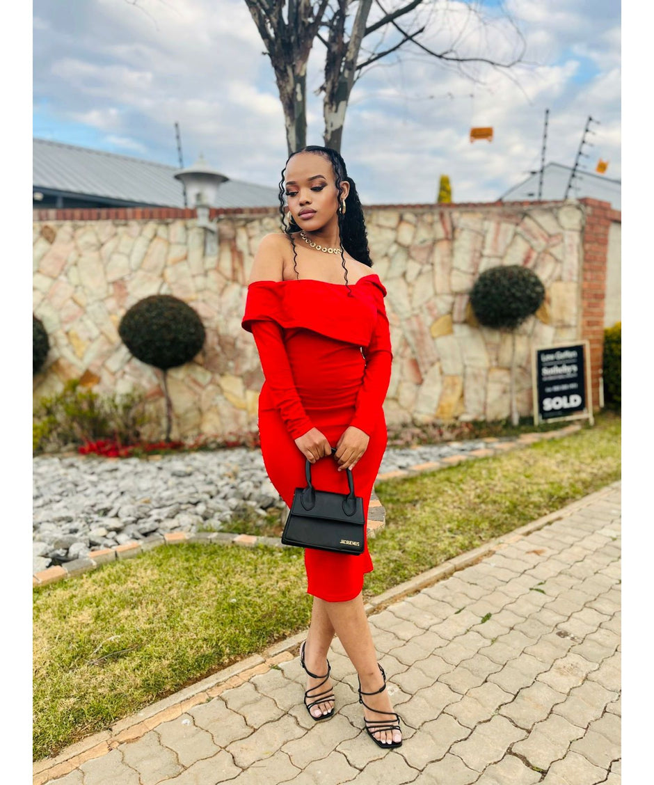 Bodycon One Hand Off Shoulder Dress – YELLOW SUB TRADING