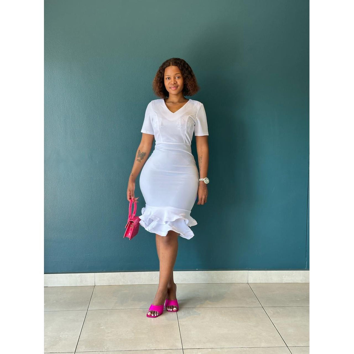 Short Sleeve V-Neck Dress — YELLOW SUB TRADING