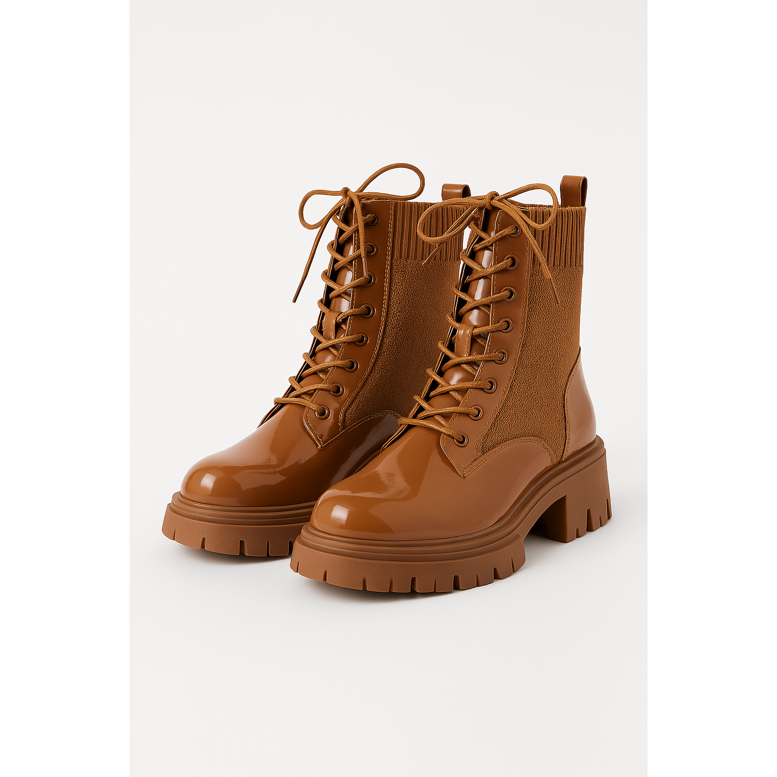 Ribbed Detailed Lace Up Combat Ankle Boots – YELLOW SUB TRADING