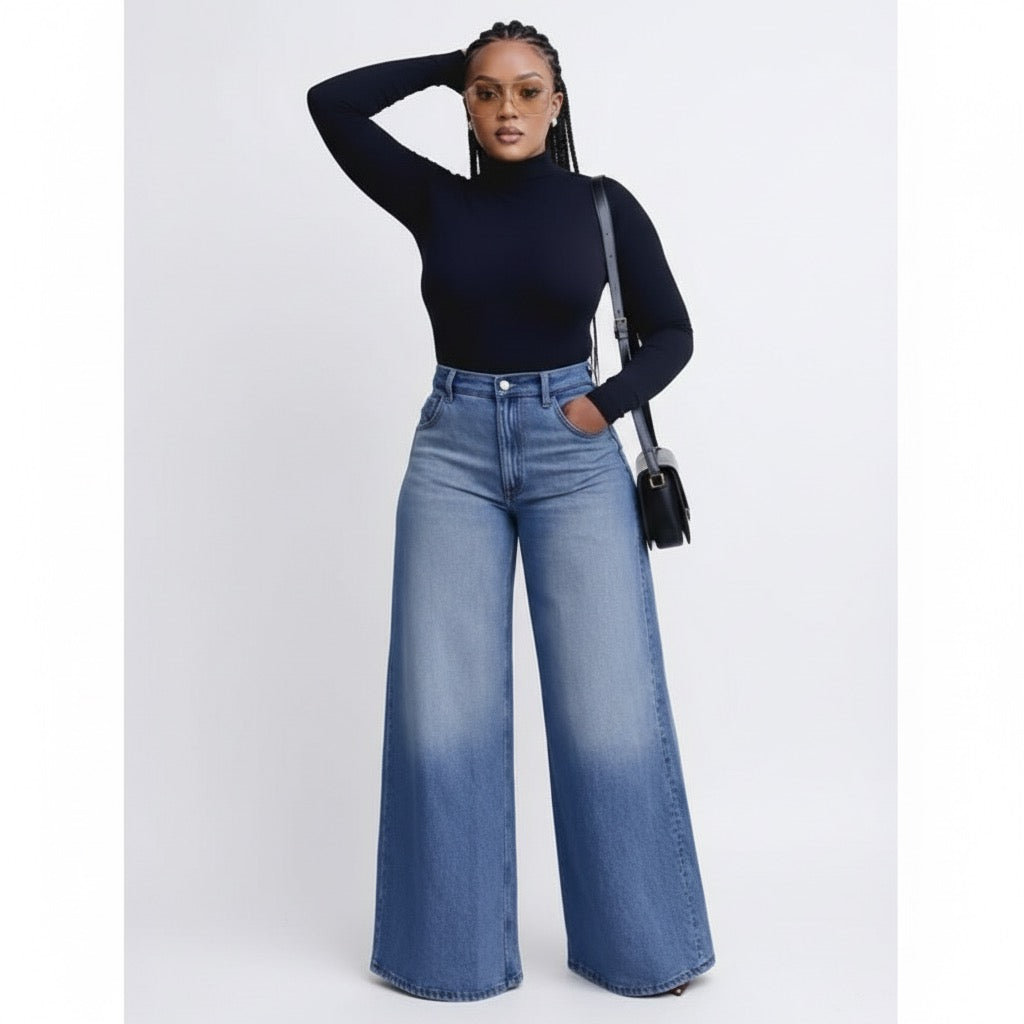 Palazzo Casual Straight Stretching Spring And Summer Jeans – YELLOW SUB ...