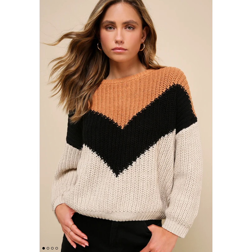 Knitted Colorblock Drop Shoulder Sweater – YELLOW SUB TRADING