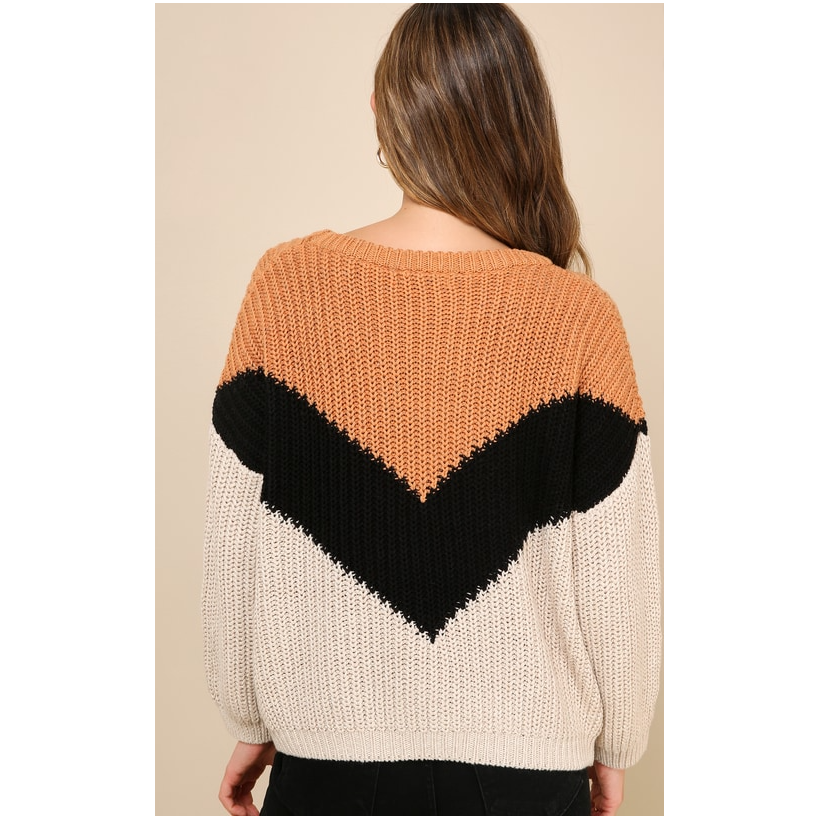 Knitted Colorblock Drop Shoulder Sweater – YELLOW SUB TRADING