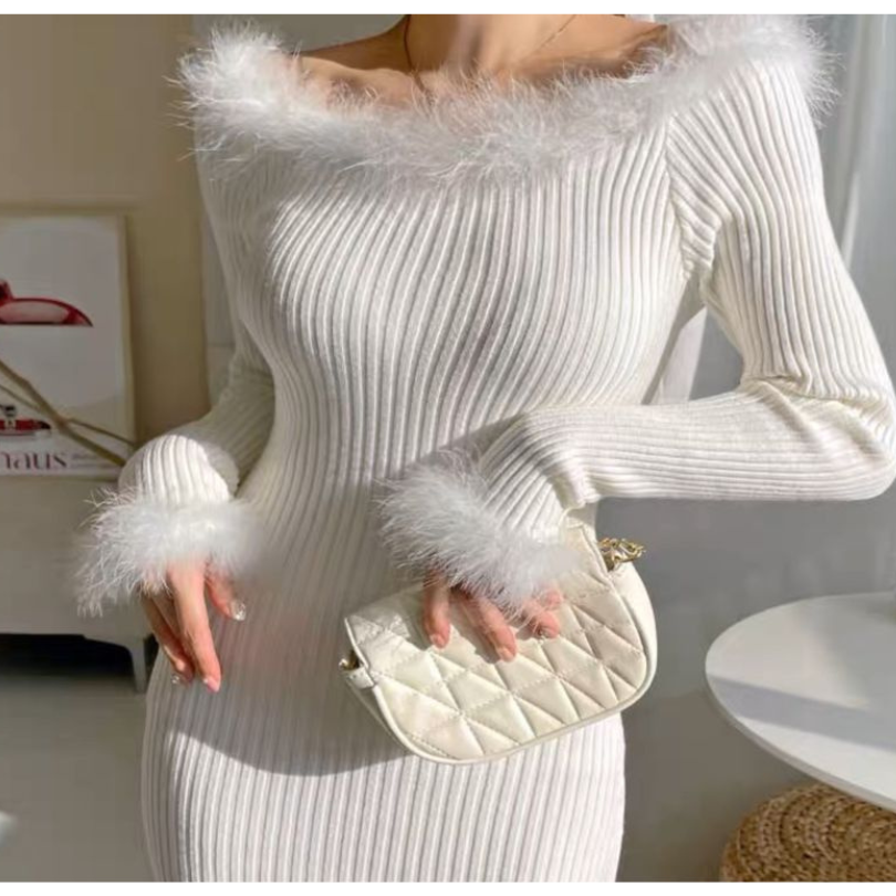 knitted dress fluffy dress — YELLOW SUB TRADING