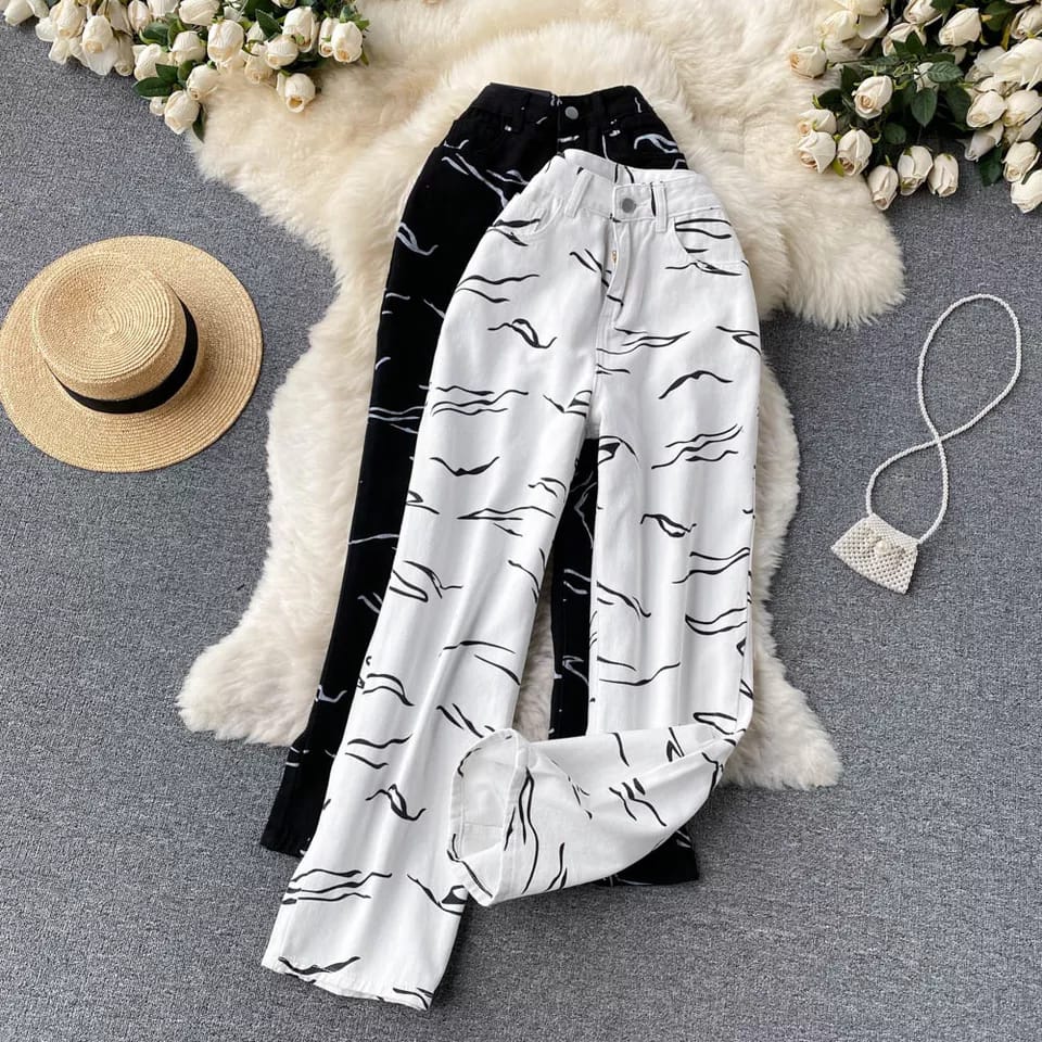 High Waisted Zebra Printed Denim Jean – YELLOW SUB TRADING
