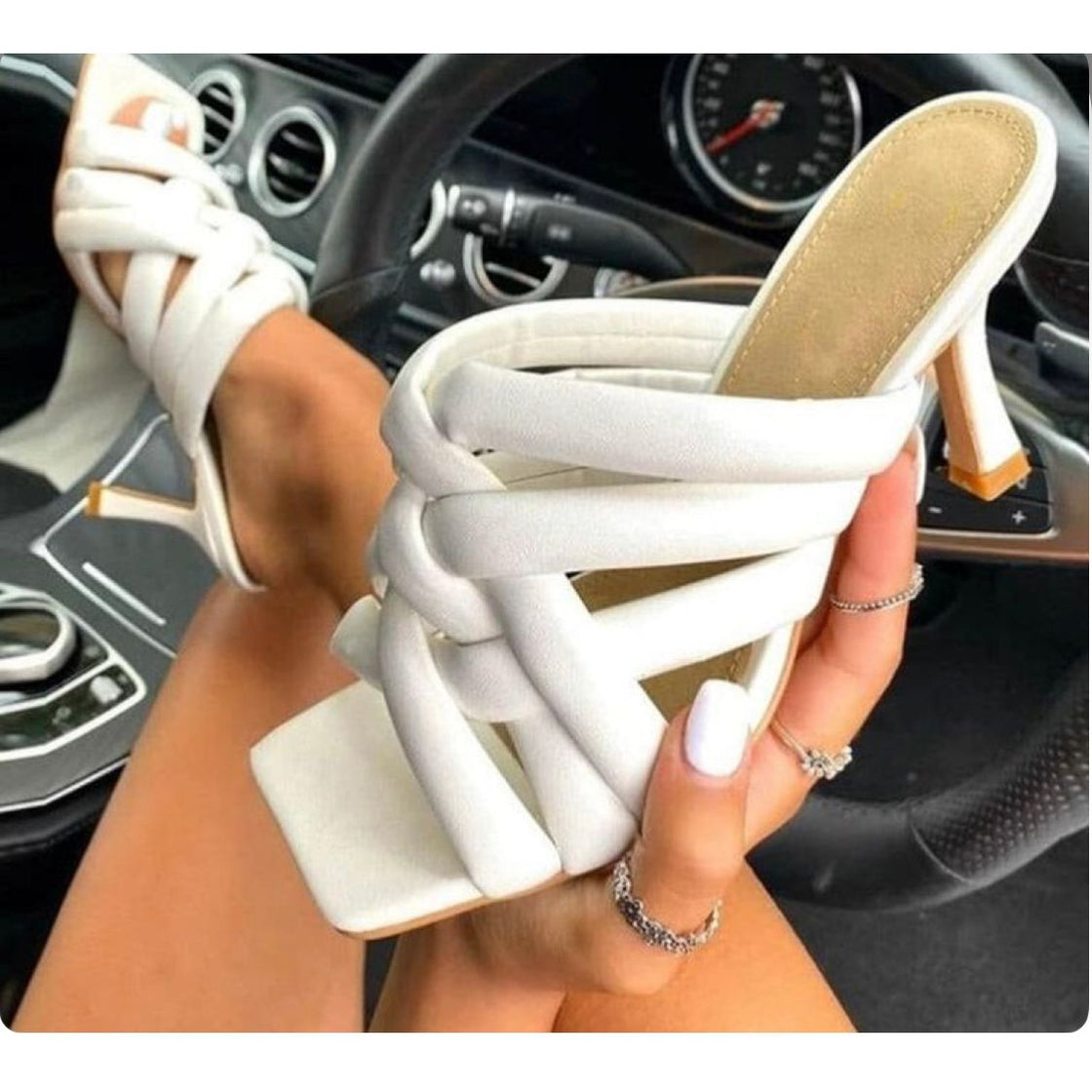 Square toe high heels — YELLOW SUB TRADING