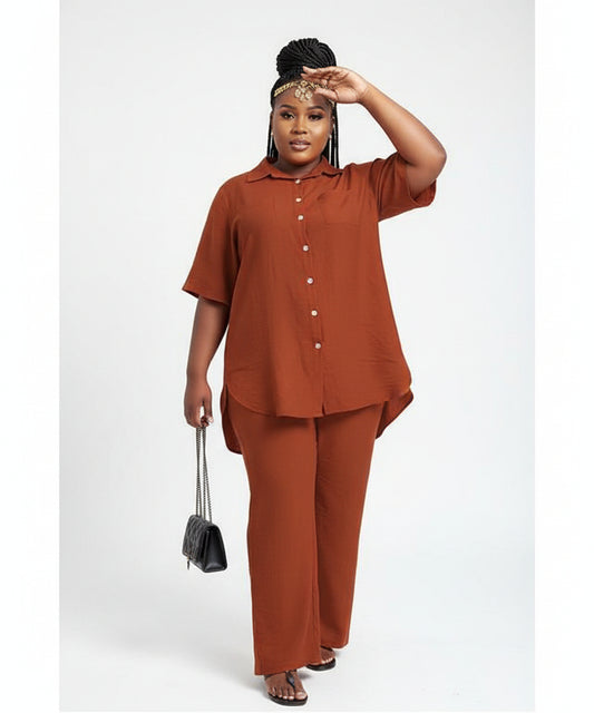 Irregular Top & Wide Pants Set. – YELLOW SUB TRADING