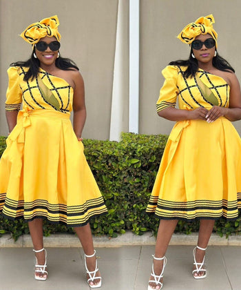 One Sleeve Traditional African Dress. – YELLOW SUB TRADING