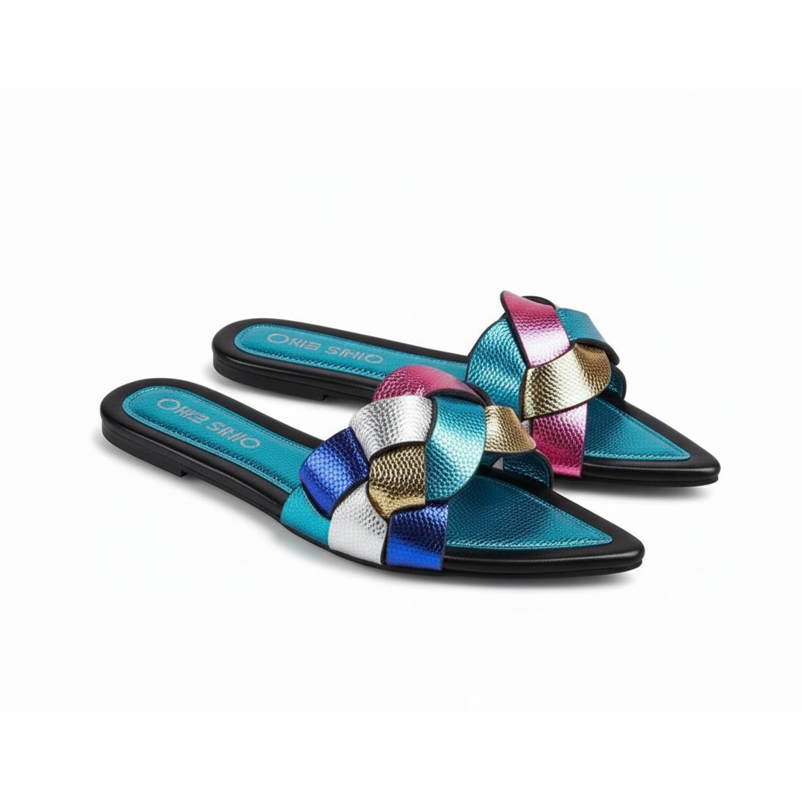 Multi-Color Straps Heeled Pointed Toe Sandals – YELLOW SUB TRADING