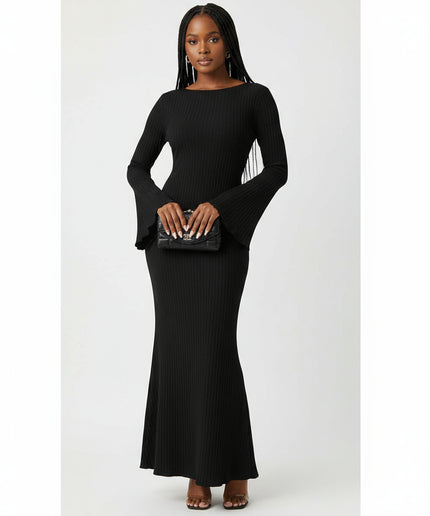 Knitted Round Neck Long Sleeve Bodycon Dress – YELLOW SUB TRADING