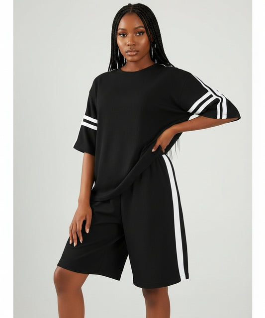 Rapper Loose-Fit 2pcs T-Shirt And Shorts Set