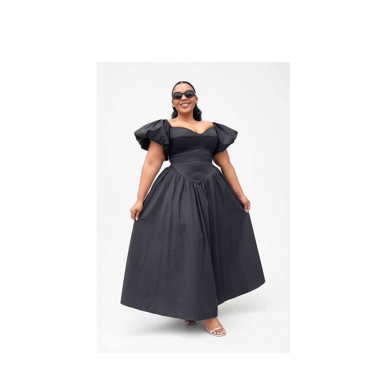 Sweetheart Collar Sleeve Ruched Swing Dress – YELLOW SUB TRADING