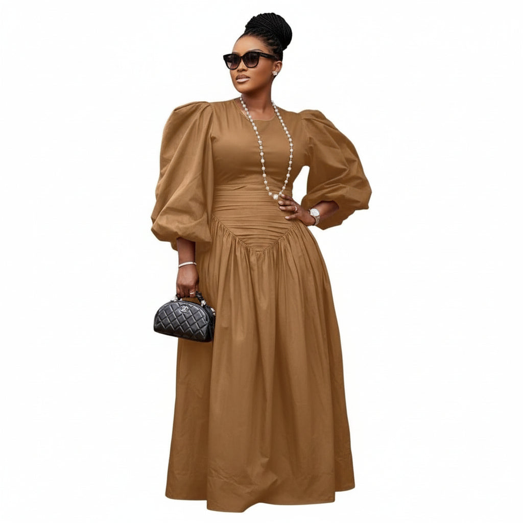Puffy Buff Long Sleeves Maxi Dress – YELLOW SUB TRADING