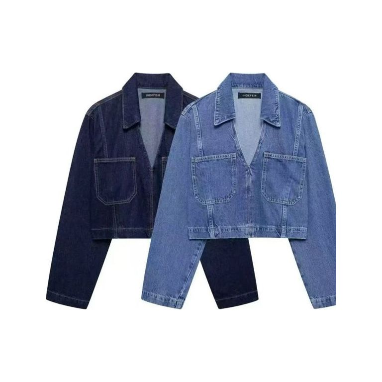 Petite Dark Indigo Cropped Denim Jacket – YELLOW SUB TRADING