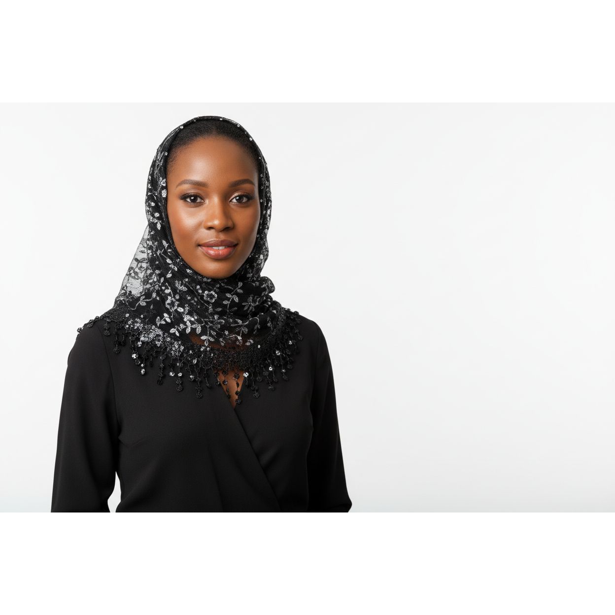 Lace Tassel Floral Triangle Scarf Wedding Headscarf Worship Scarf Shaw ...
