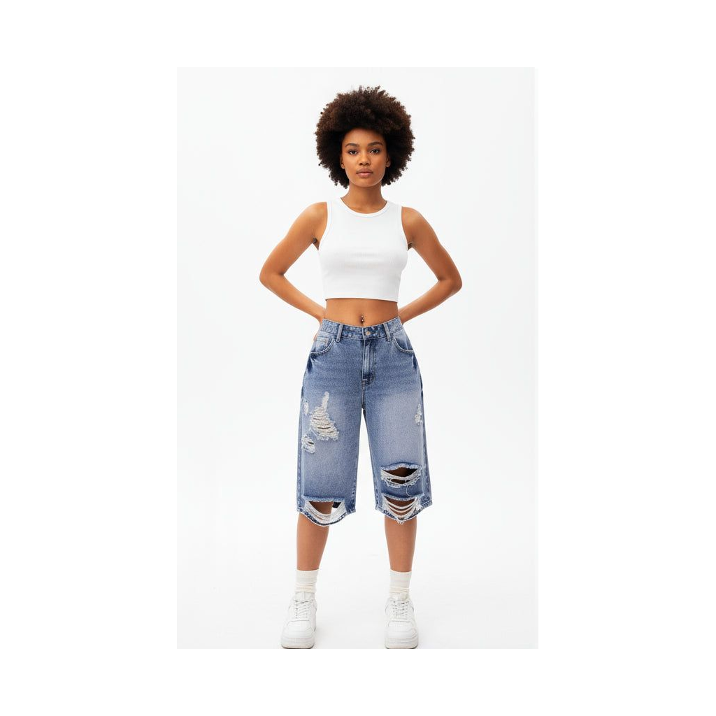 High Waist Distressed Jean Denim Shorts – YELLOW SUB TRADING