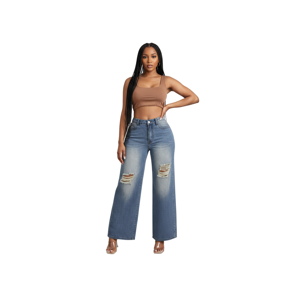 High-Waisted Wide Leg Denim Jeans – YELLOW SUB TRADING