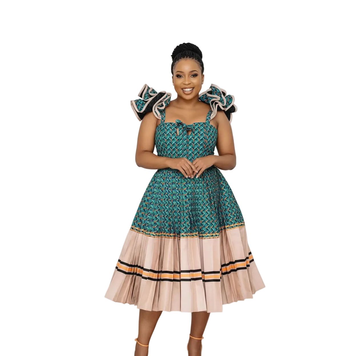 Ankara Traditional Pleated Midi Flare Dress – YELLOW SUB TRADING