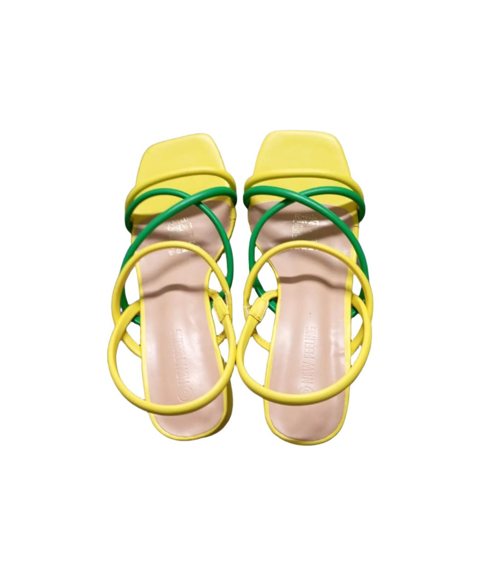 Leather strappy block heel sandals – YELLOW SUB TRADING