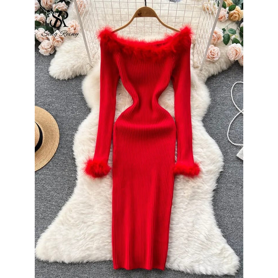 knitted dress fluffy dress — YELLOW SUB TRADING