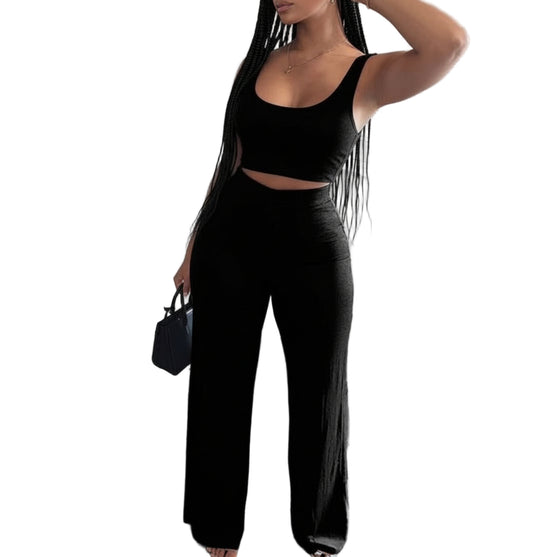 Sleeveless Crop Top And Pant Set — YELLOW SUB TRADING