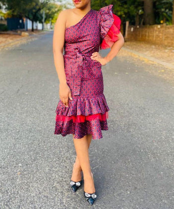 Ankara One Hand Off Shoulder Dress – YELLOW SUB TRADING