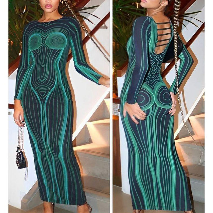 Matrix Bodycon Dress — YELLOW SUB TRADING