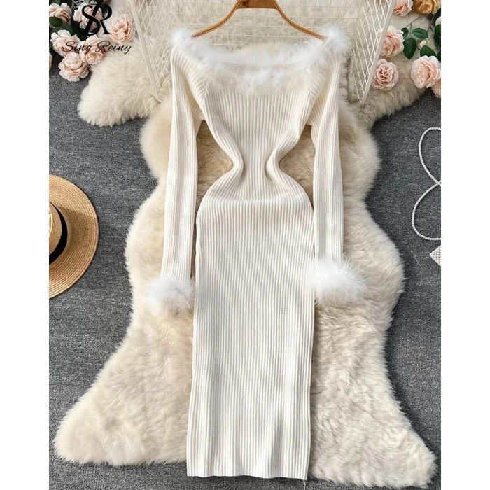 knitted dress fluffy dress — YELLOW SUB TRADING