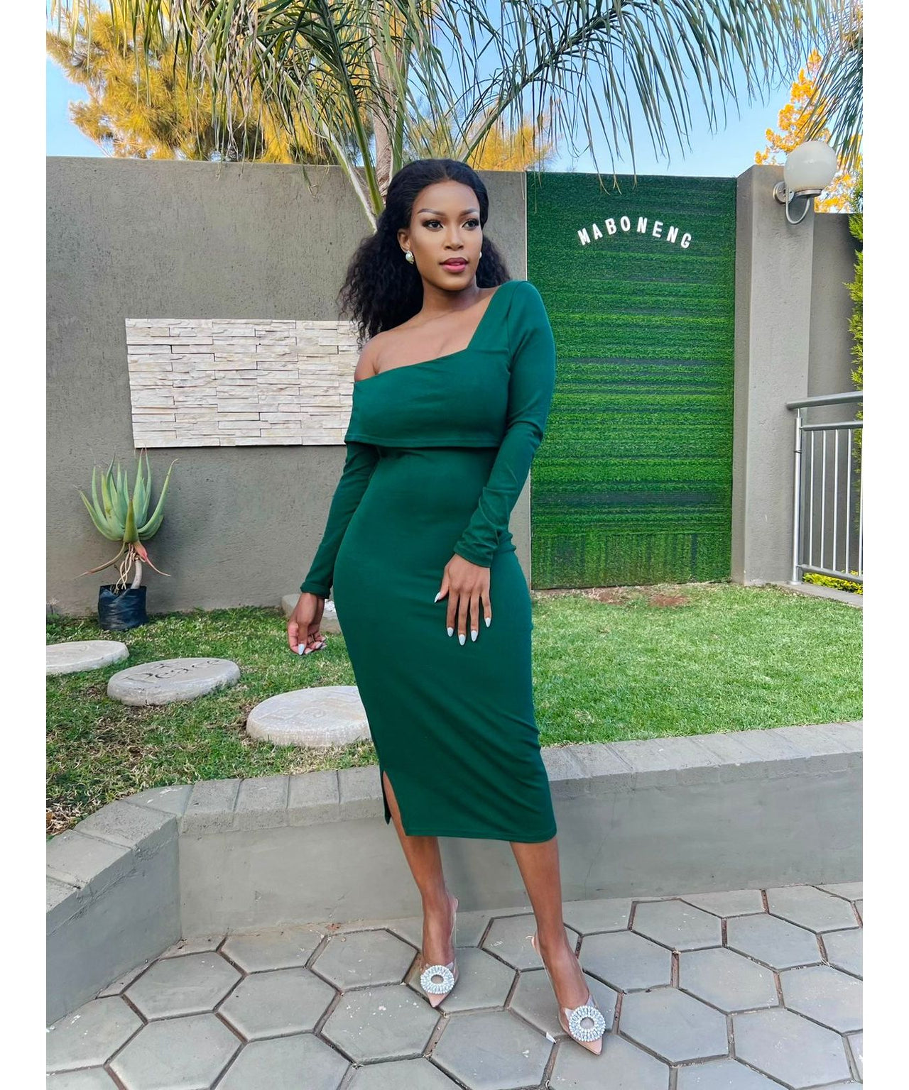 Bodycon One Hand Off Shoulder Dress – YELLOW SUB TRADING