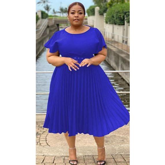 Pleated Belted Dress — YELLOW SUB TRADING