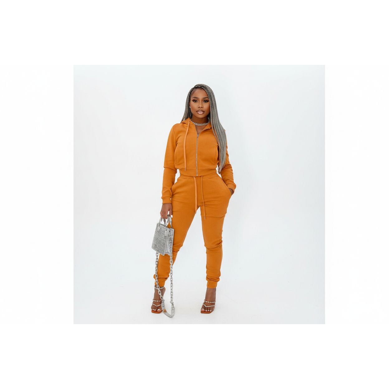 Zip Front Slant Pocket Drawstring Top & Pants Set — YELLOW SUB TRADING