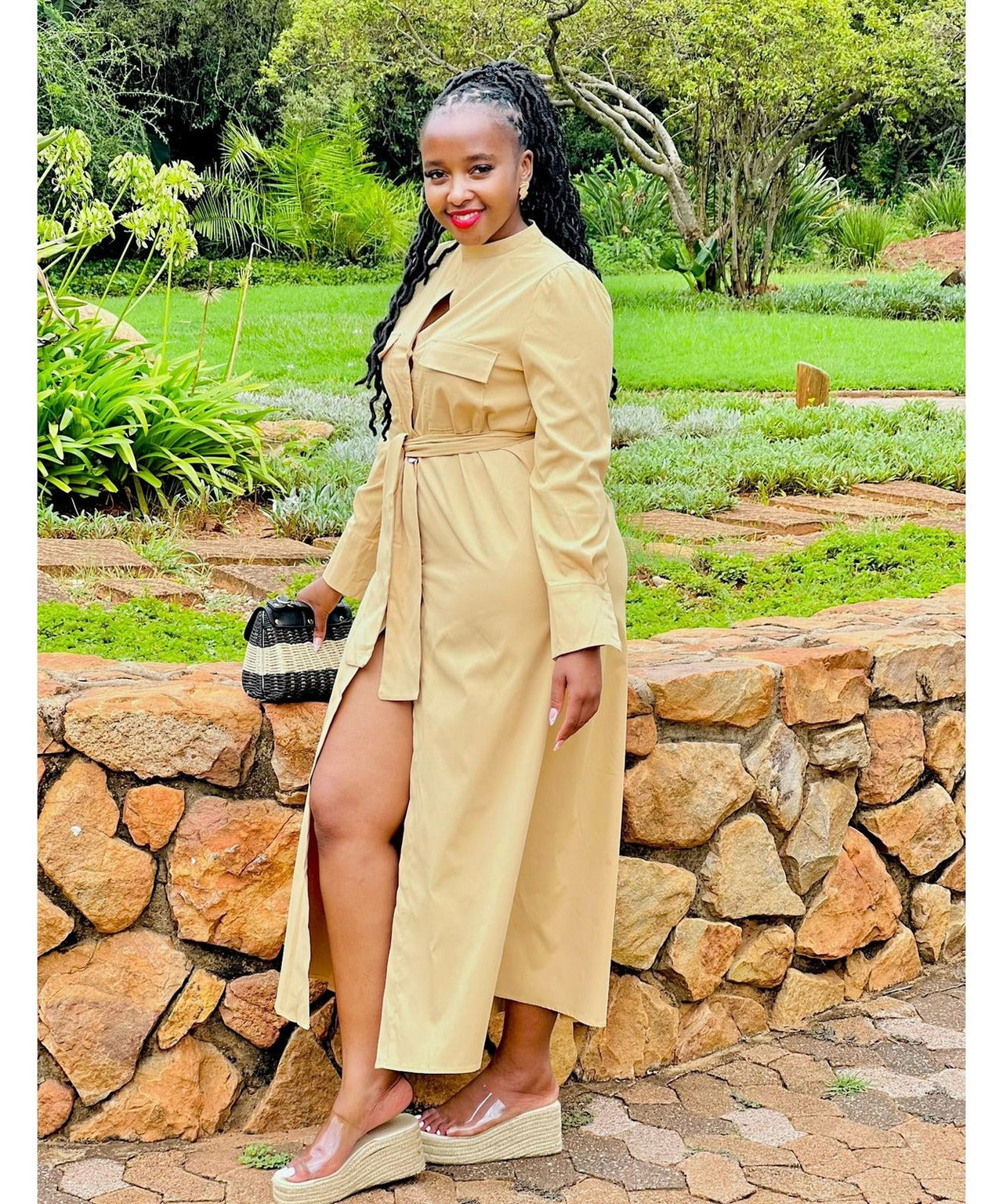 High Waisted Round Neck Solid Color Dress – YELLOW SUB TRADING