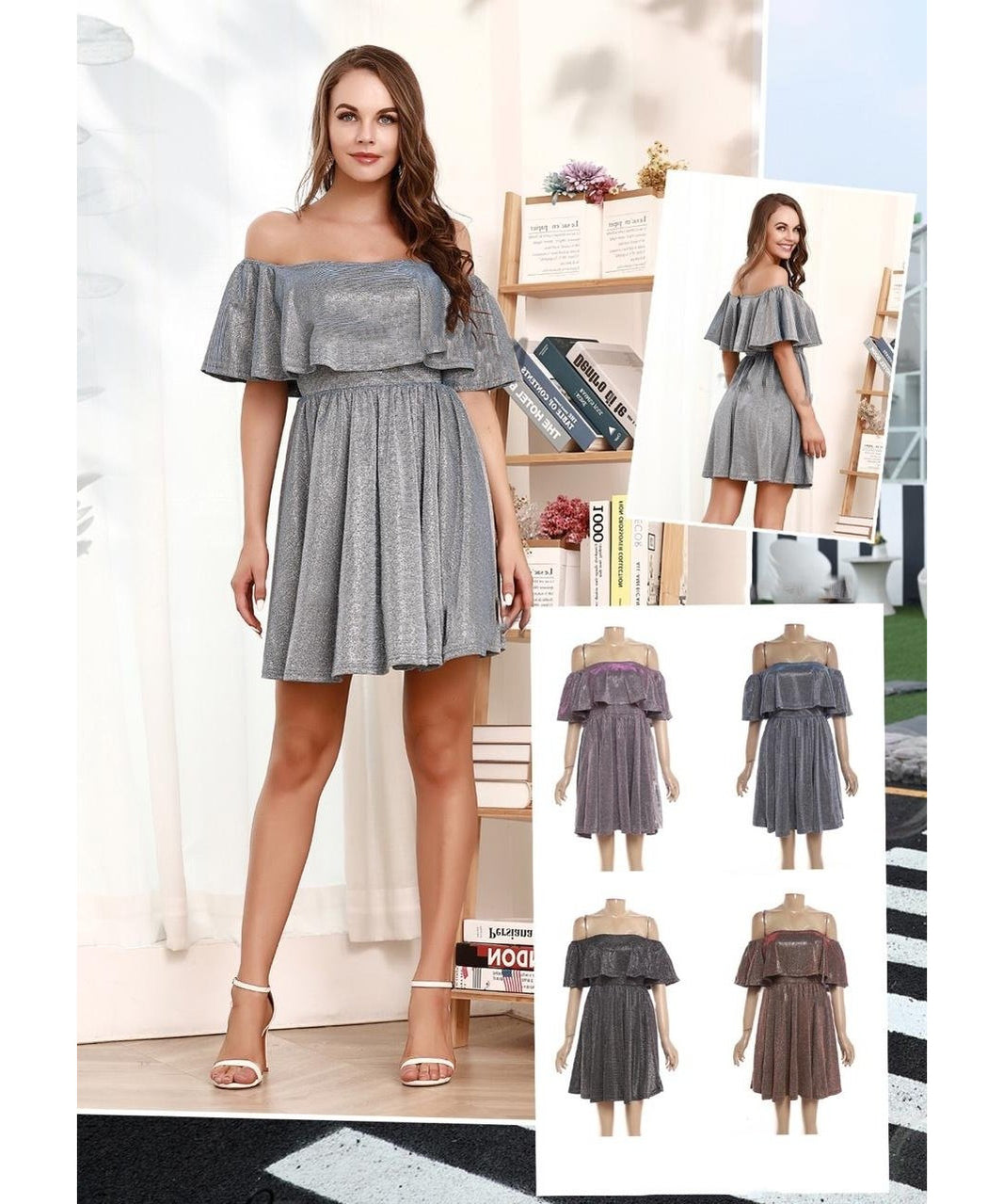 Off Shoulder Glitter Dress – YELLOW SUB TRADING