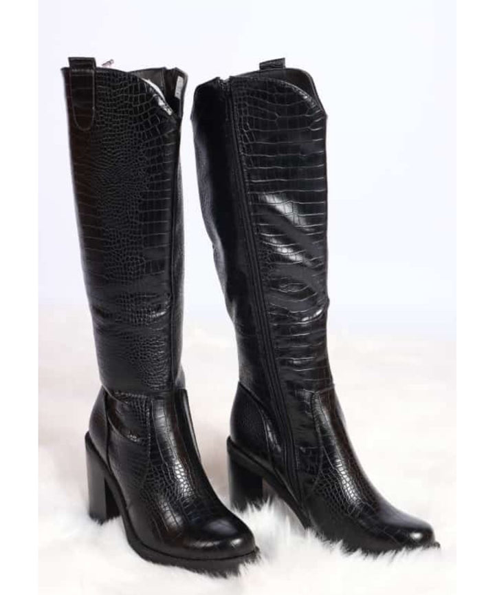 Long Chunky Block High Heel Boots – YELLOW SUB TRADING