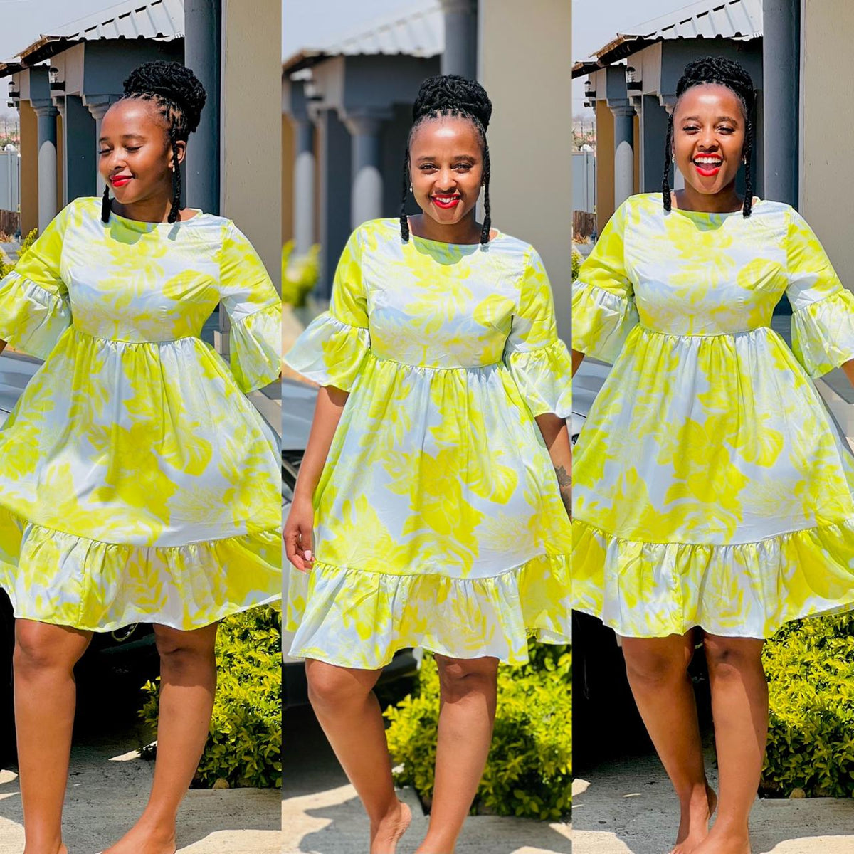 Floral Print Midi Vintage Dress — YELLOW SUB TRADING